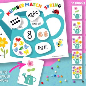 Spring Number Match Activity for Toddlers,counting Practice 1-10 ...