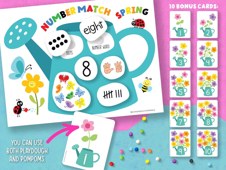 Spring Number Match Activity for Toddlers,counting Practice 1-10 ...