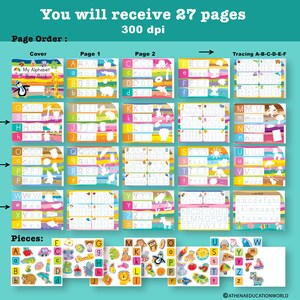 Alphabet Busy Book, ABC Quiet Book, Toddler Learning Binder, Preschool ...