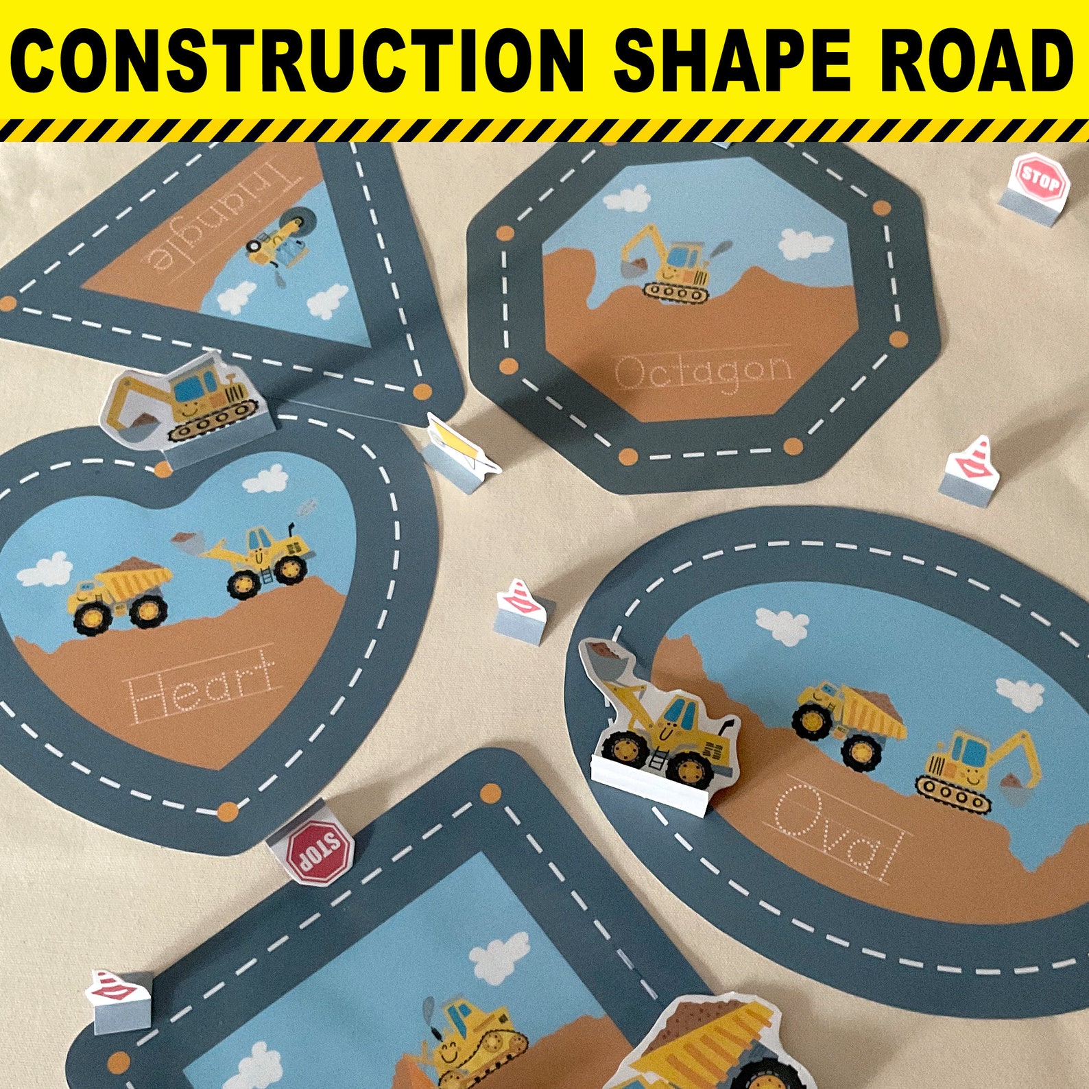 Construction Shapes Activity, Shapes Printable Worksheet, Learning ...