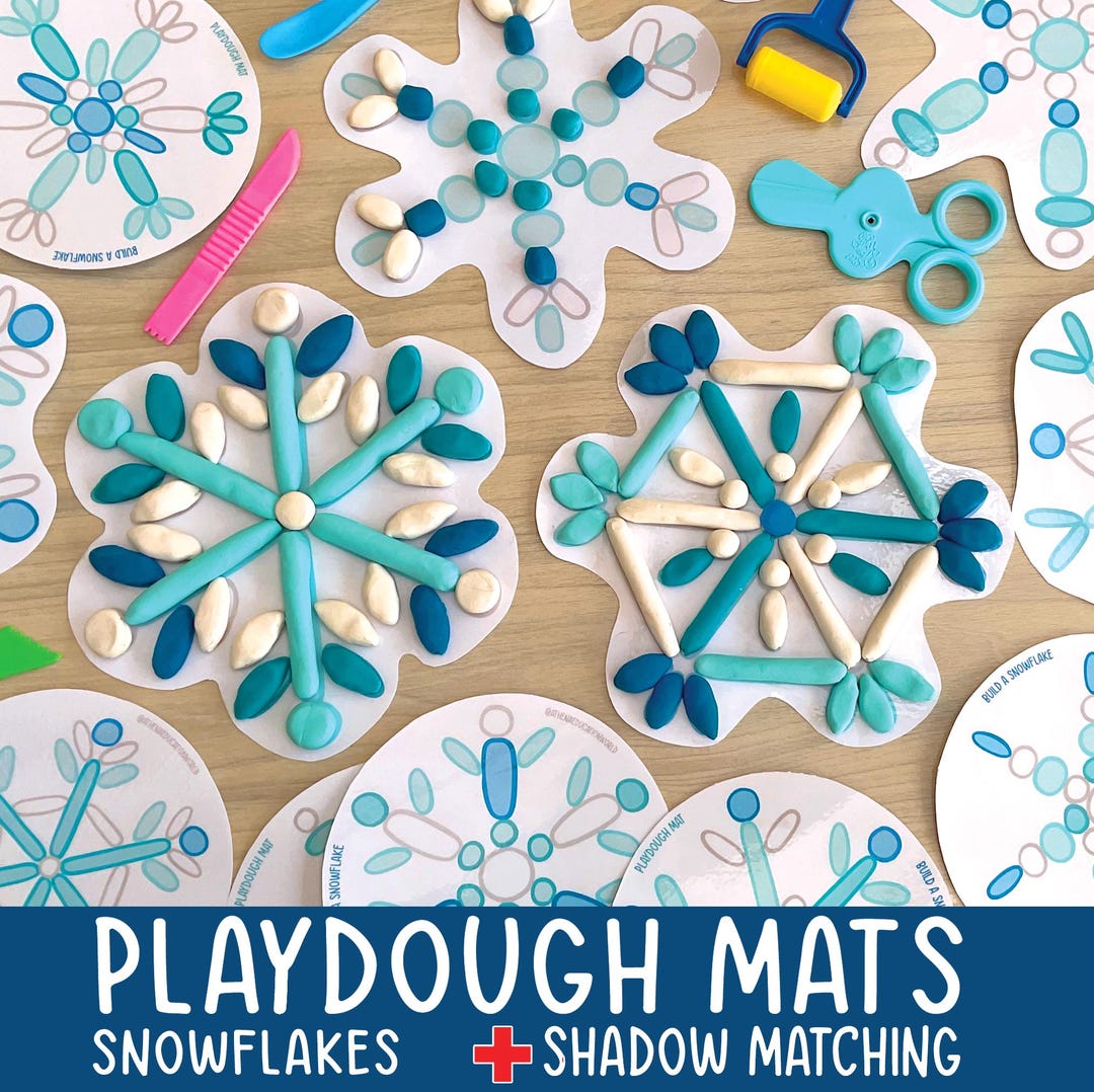 Snowflake Playdough Mats for Kids,winter Fine Motor Activity ...