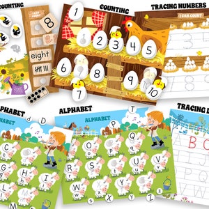 Farm Busy Book Printable, Kids Farm Educational Activity Book,toddler ...