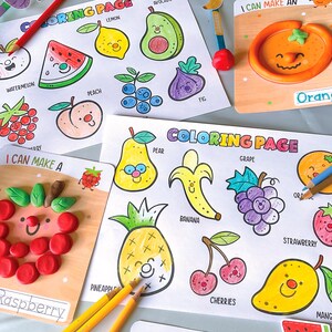 Playdough Mats Fruits Printable, Fun Activity for Kids, Learn Fruits ...