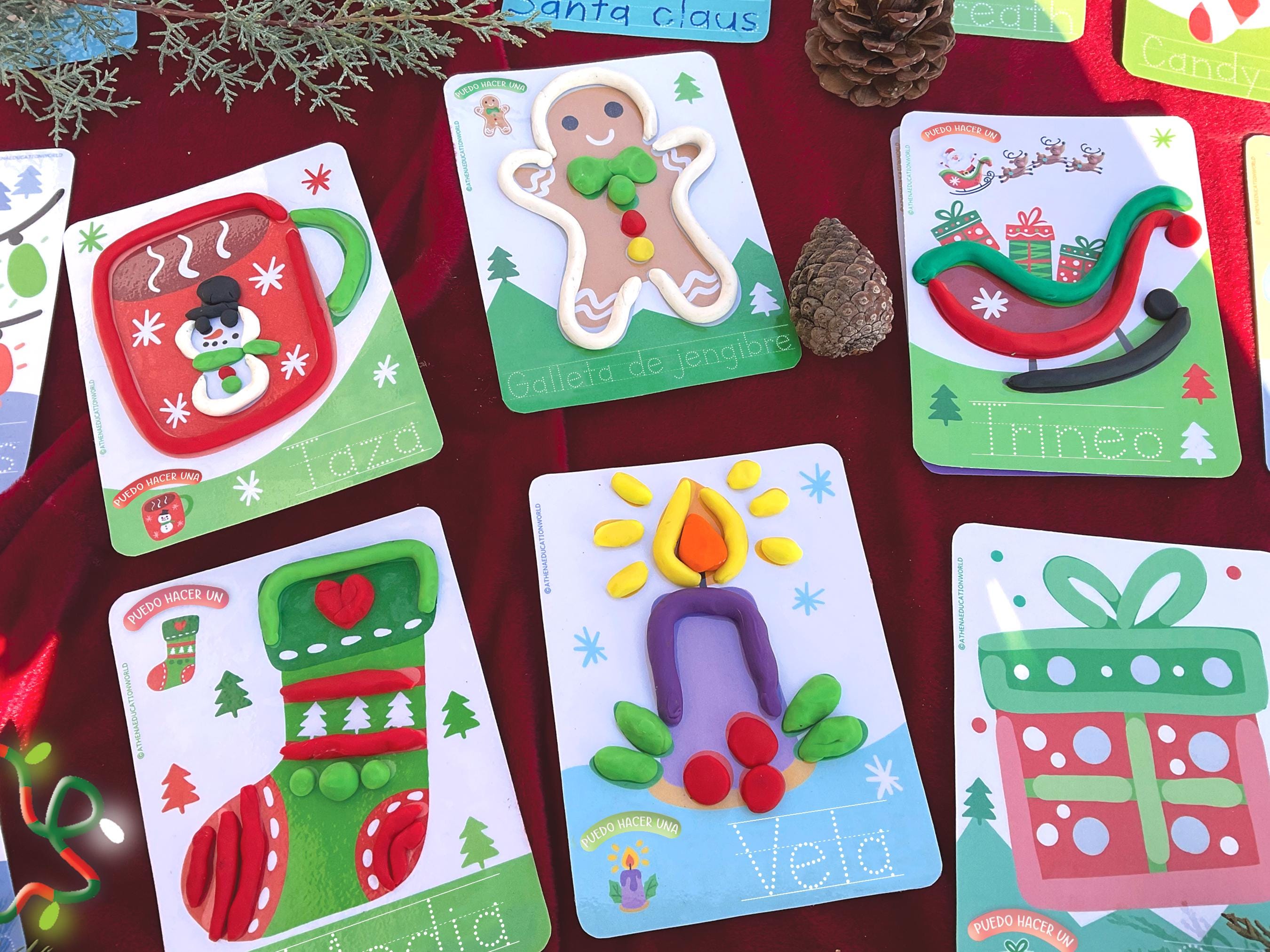 Spanish Christmas Playdough Mats, Toddler Preschool Kindergarten Play ...