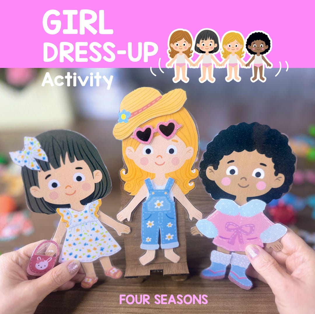 Girl Dress-up Activity Printable, Four Seasons Paper Dolls, Preschool ...