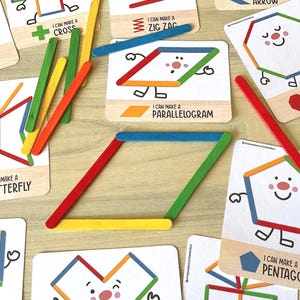 Popsicle Stick Shapes Activity,fun Learning Toddler Activity,preschool ...