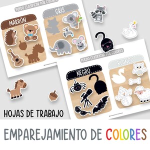 Spanish Color Matching Worksheets, Sorting Colors in Jars, Color ...