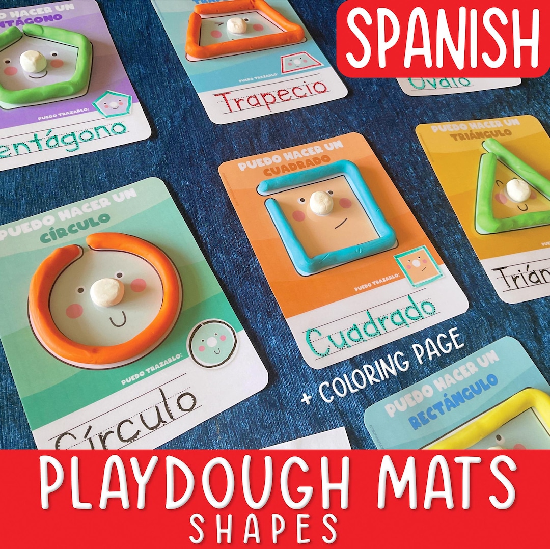 Spanish Shapes Playdough Mats,toddler Preschool Kindergarten Play Dough ...