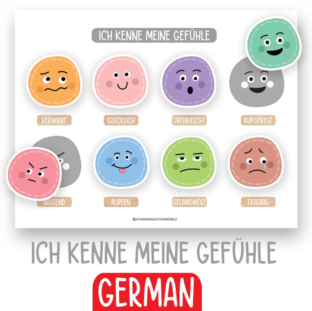 German Emotion Worksheet,toddler Activity,homeschool Printables ...