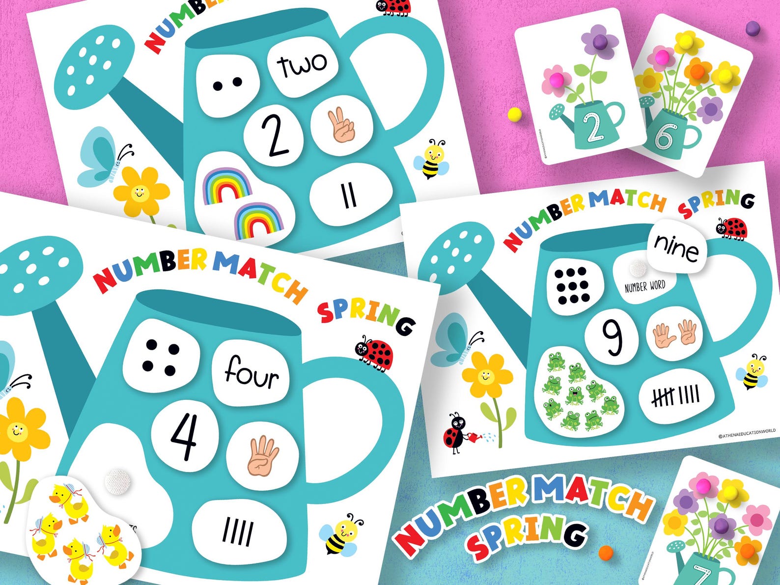 Spring Number Match Activity for Toddlers,counting Practice 1-10 ...