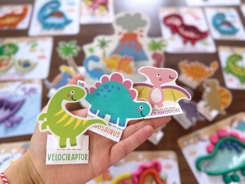 Dinosaur Playdough Mats Printable,play Doh Activities,preschool ...