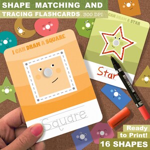 Cute Shape and Color Matching Activity, Shapes Printable Flashcards ...