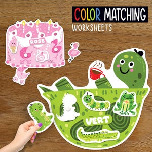 French Color Matching Activity for Kids, Toddler Color Printables ...