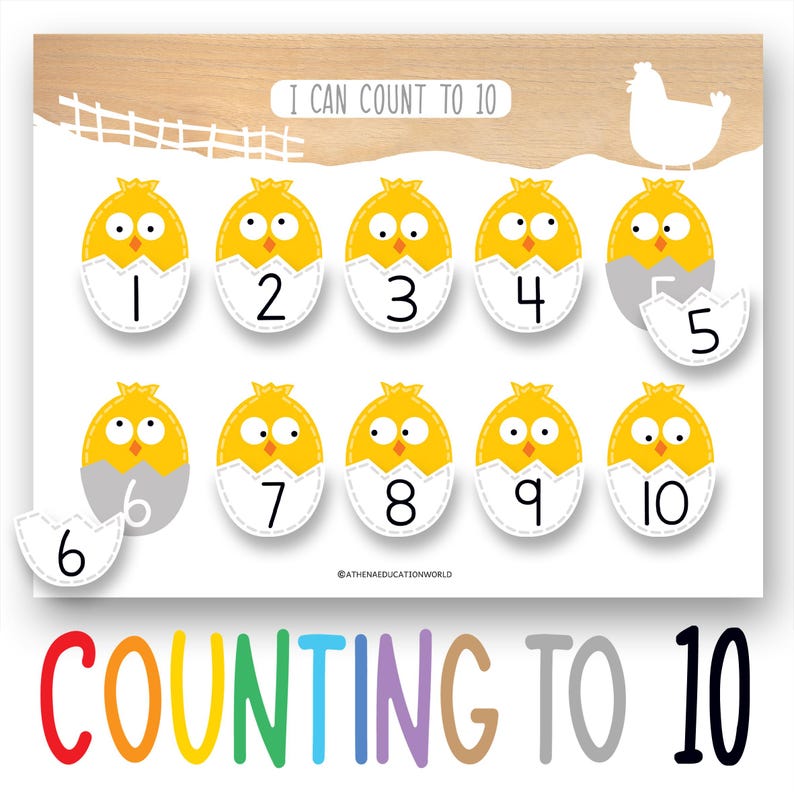 Montessori Counting Worksheet, Numbers 1-10 (digital Download) - Etsy