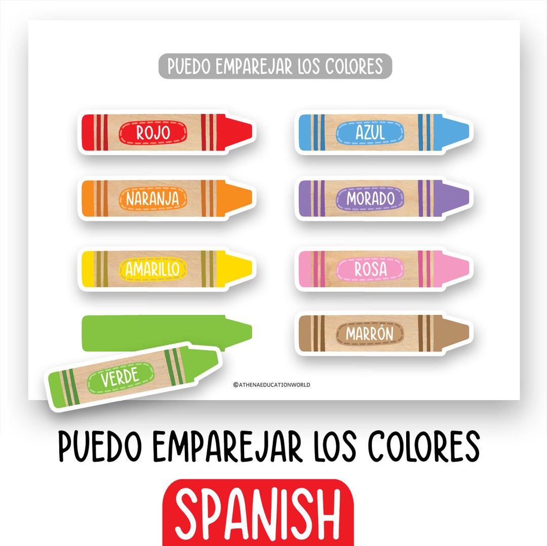 Spanish Color Matching Worksheets, Sorting Colors Crayon, Color Sorting ...
