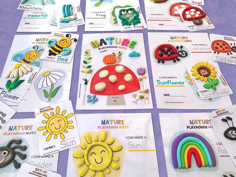 Nature Playdough Mats, Fun Play Doh Activities for Kids, Printable Fine ...