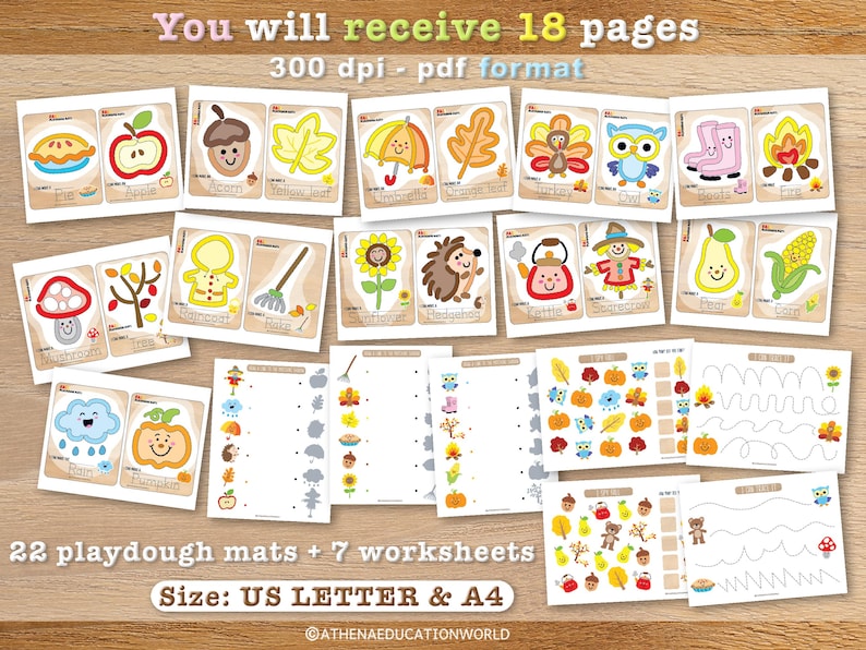 Fall Playdough Mats Printable,autumn Fine Motor Activities for Kids ...
