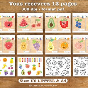 French Playdough Mats Fruits Printable,fun Activity for Kids,learn ...