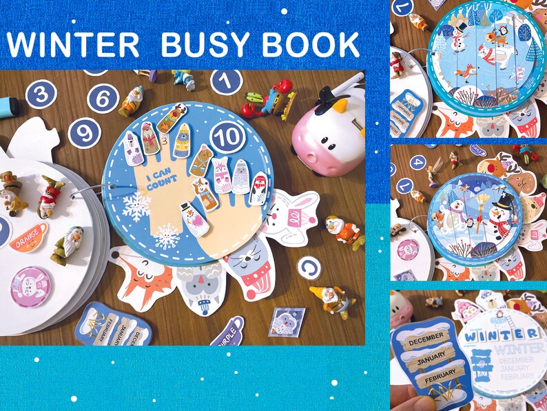 Circular Winter Printable Busy Book, Preschool Curriculum Learning ...