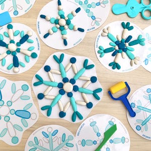 Snowflake Playdough Mats for Kids,winter Fine Motor Activity ...