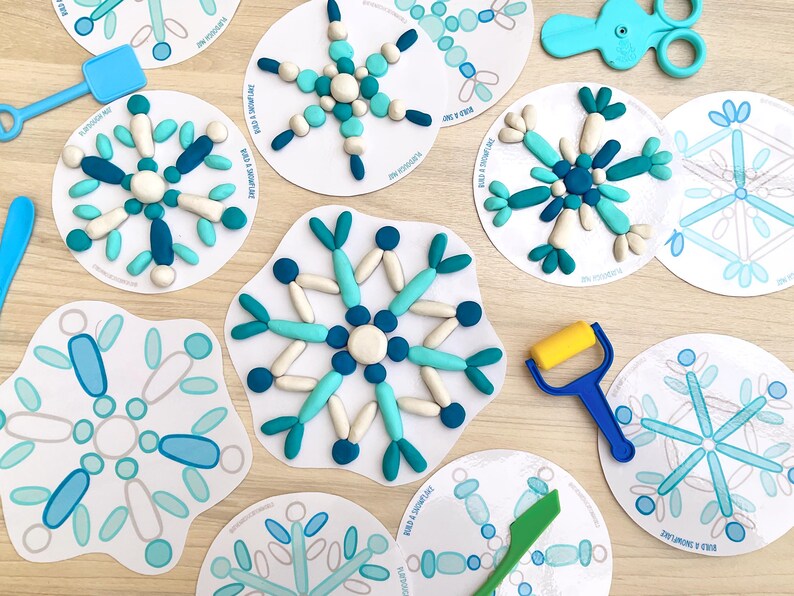 Snowflake Playdough Mats for Kids,winter Fine Motor Activity ...