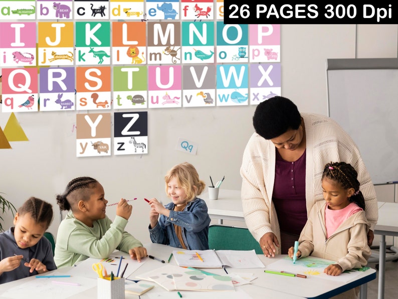 Alphabet Poster Printable Large Format for Classroom Use, Educational ...