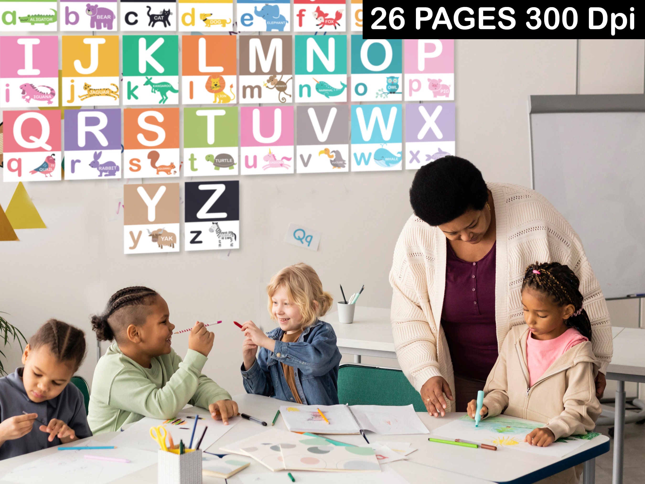 Alphabet Poster Printable Large Format for Classroom Use, Educational ...