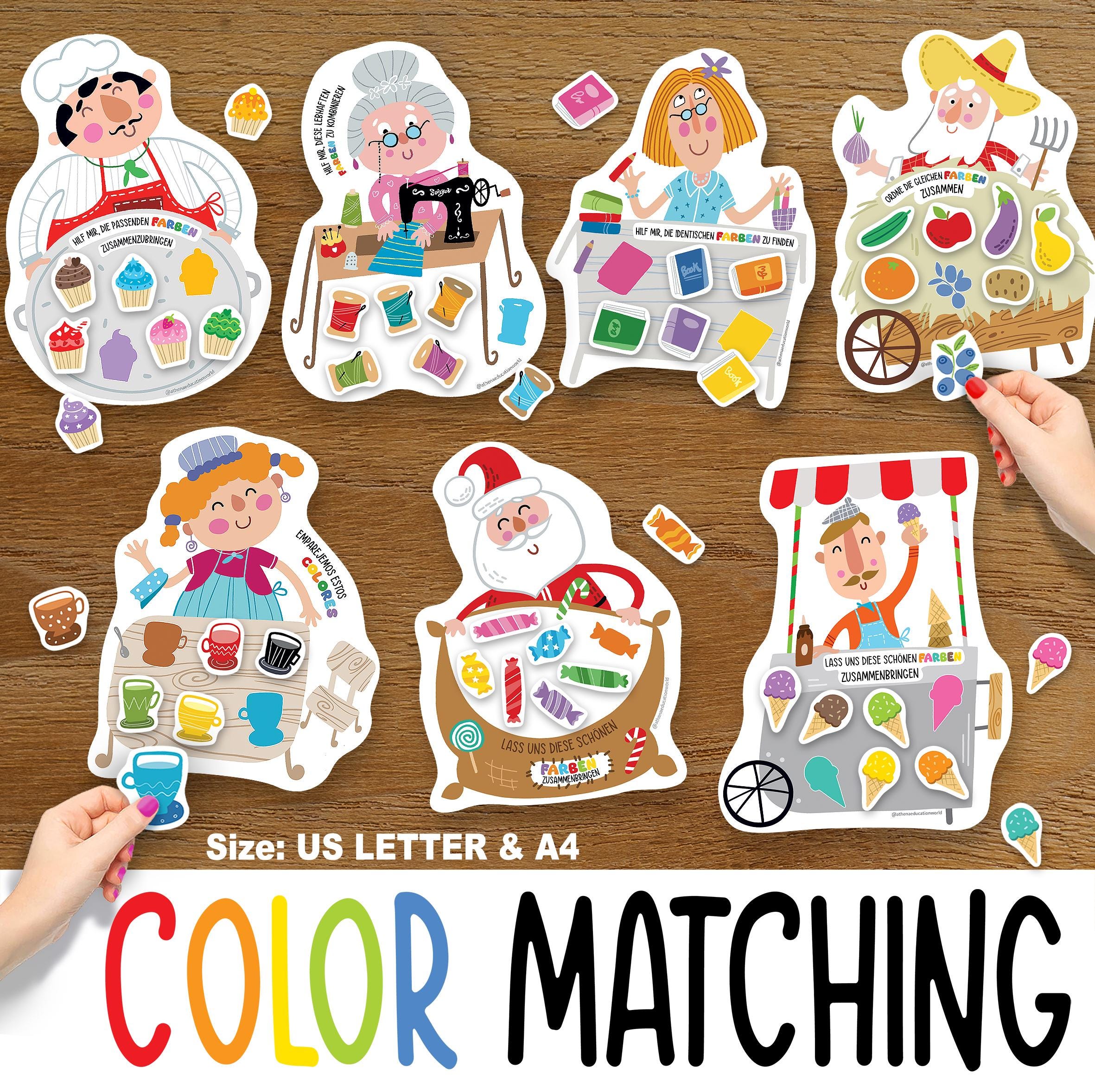 German Color Matching Activity for Kids, Toddler Color Printables ...