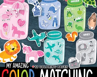 Buy Color Matching Busy Book, Printable Activity, Color Sorting Velcro ...