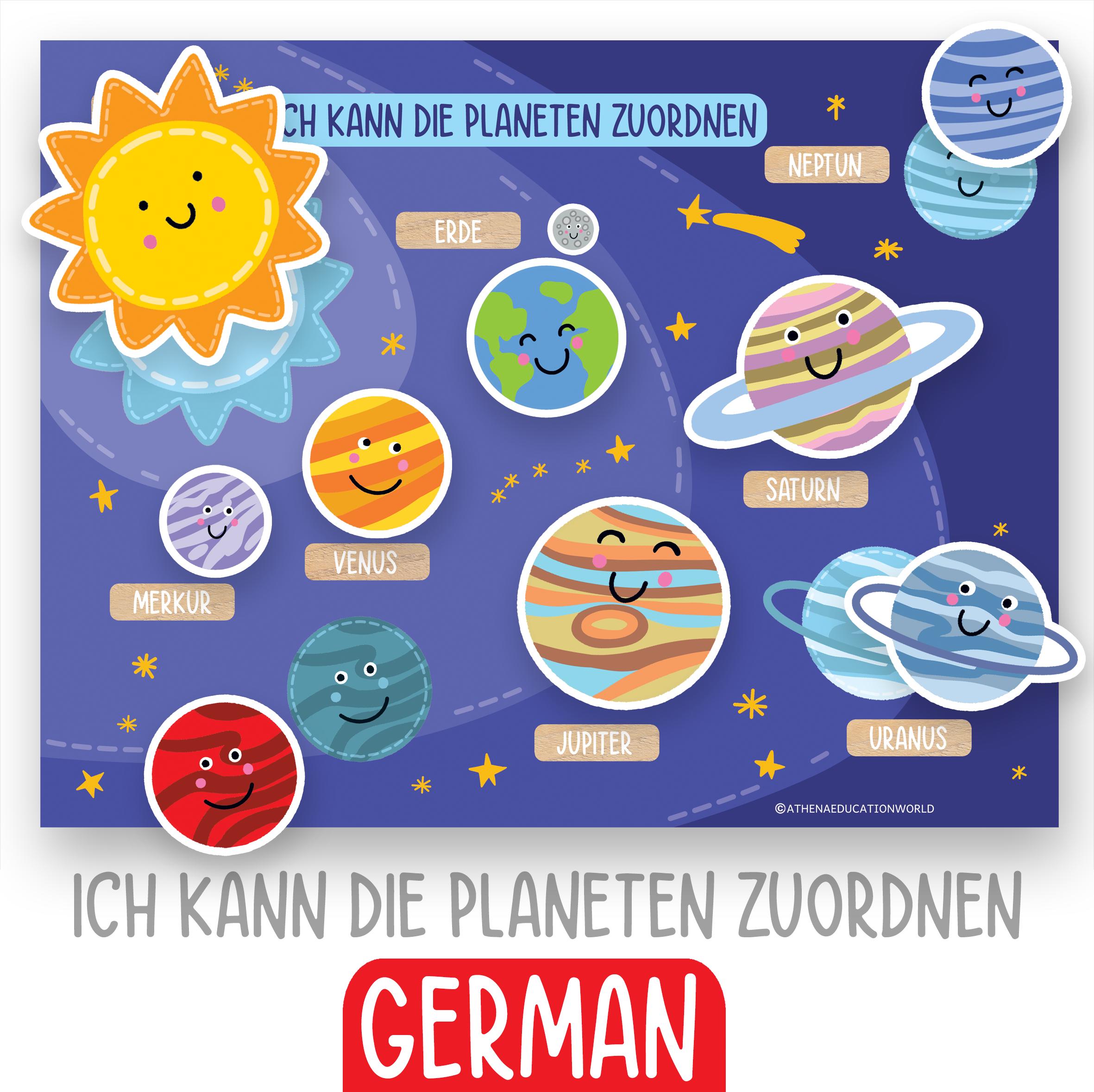 German Solar System Worksheet, Homeschool Printables, Kindergarten ...
