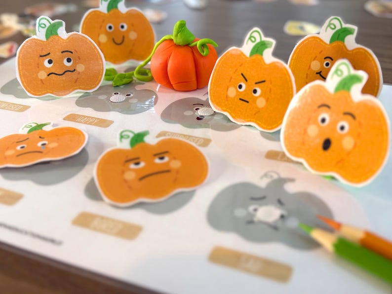 Fun Pumpkin Emotions Activity Printable, Feelings Worksheet for Kids ...