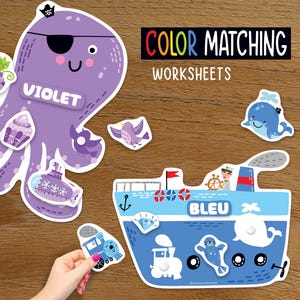 French Color Matching Activity for Kids, Toddler Color Printables ...