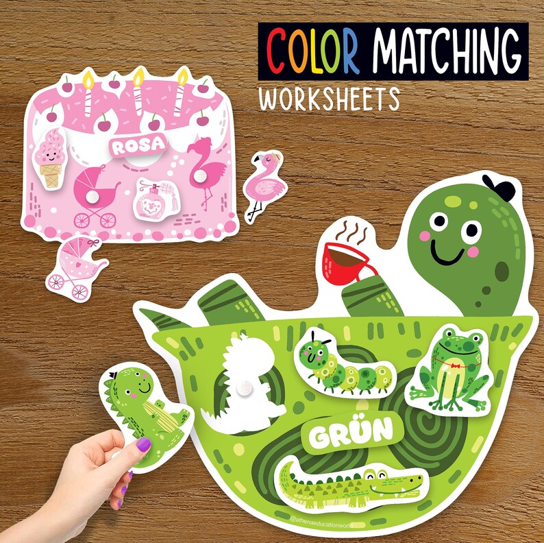 German Color Matching Activity for Kids, Toddler Color Printables ...