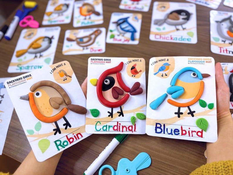 Backyard Birds Playdough Mats Printable,montessori Toddler & Preschool ...