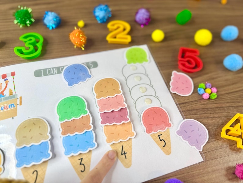 Montessori Counting Worksheet, Number Tracing Activity, Homeschool Math ...