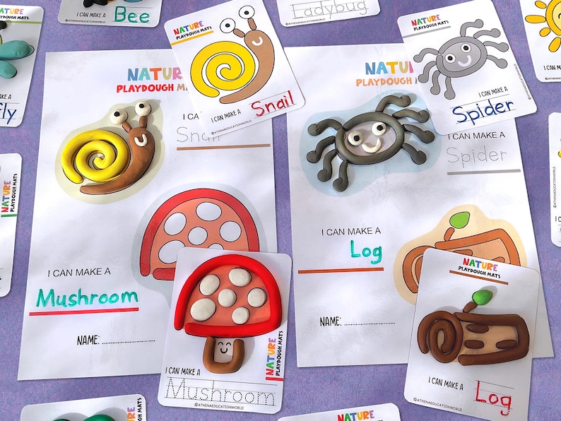 Nature Playdough Mats, Fun Play Doh Activities for Kids, Printable Fine ...