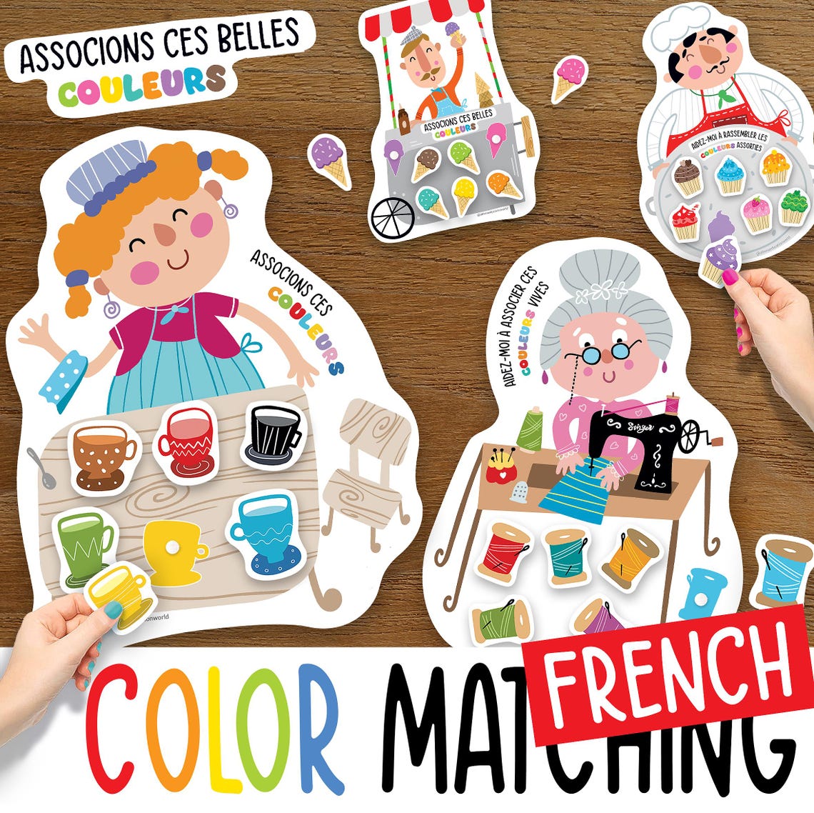 French Color Matching Activity for Kids, Toddler Color Printables ...