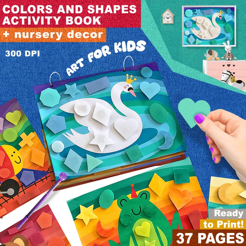 Art for Kids Colors and Shapes Activity Book Velcro Game - Etsy