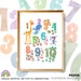 Cute Printable Animal Counting Poster, Watercolor Animal Number Poster ...