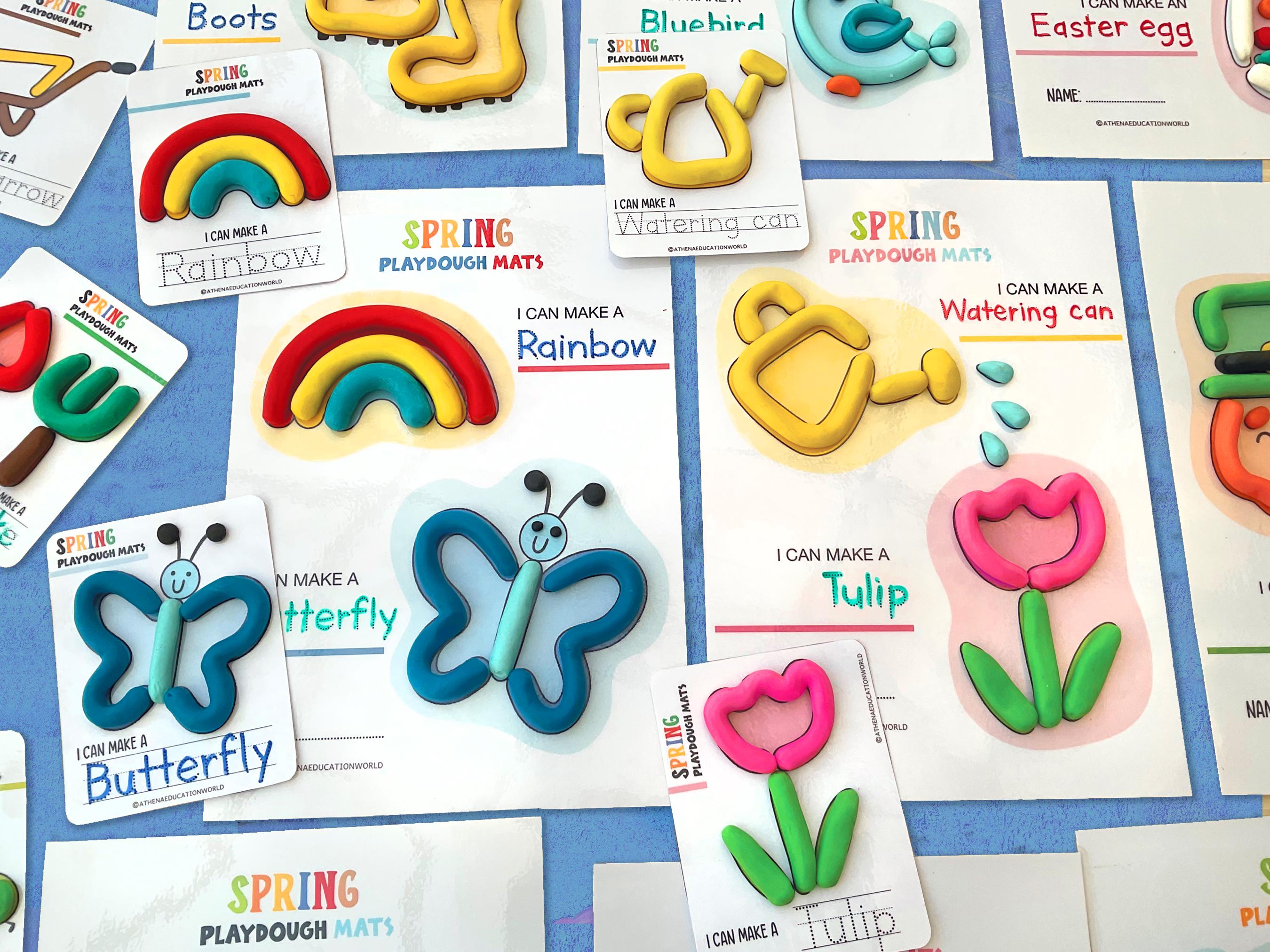 Spring Playdough Mats, Printable Play Dough Activity for Kids ...