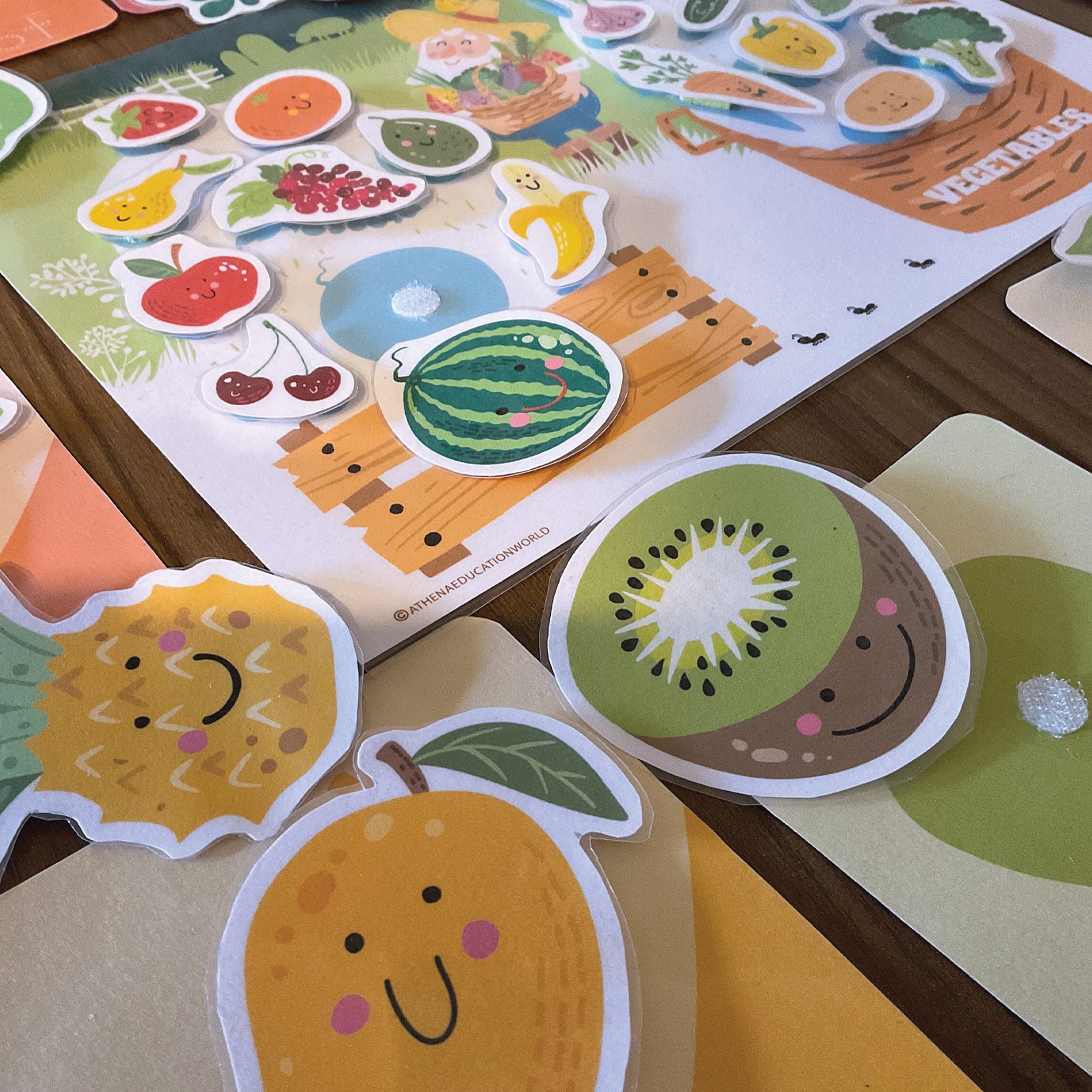 Cute Fruits and Vegetables Flashcard and Worksheet, Printable ...