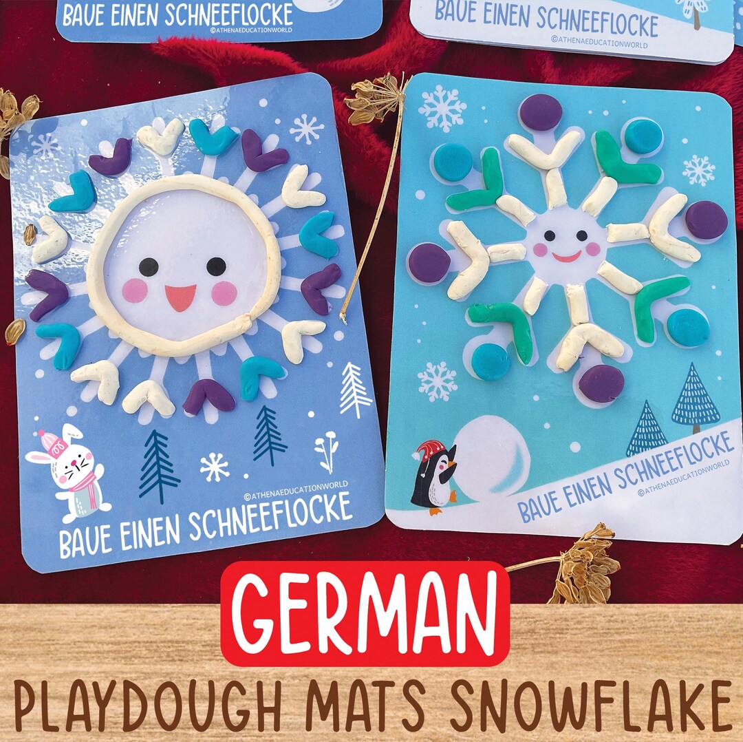 German Snowflakes Play Dough Mats Montessori Winter Activities ...