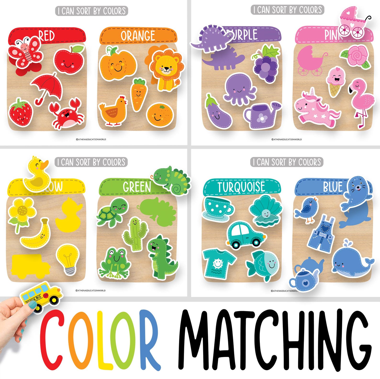 Color Matching Worksheets, Sorting Colors in Jars, Color Sorting Game ...