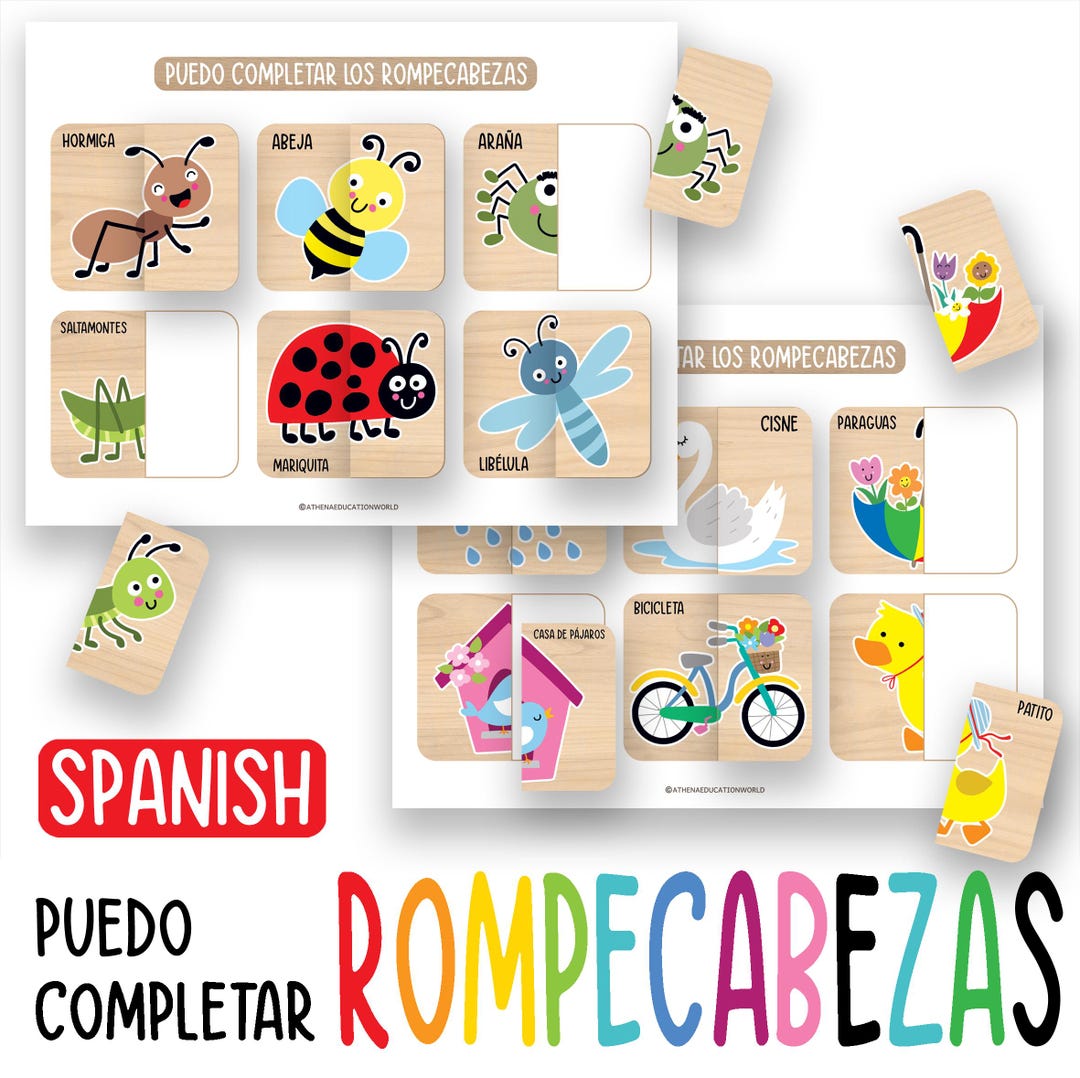Spanish Toddler Matching Game Printable, Preschool Busy Book Activity ...