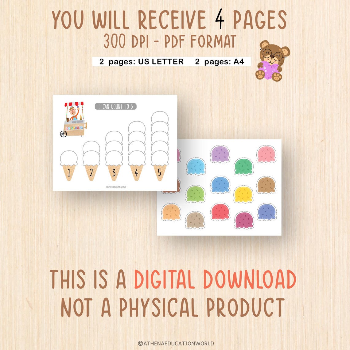 Montessori Counting Worksheet, Number Tracing Activity, Homeschool Math ...