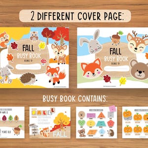 Fall Busy Book Printable, Autumn Learning Binder for Toddlers ...