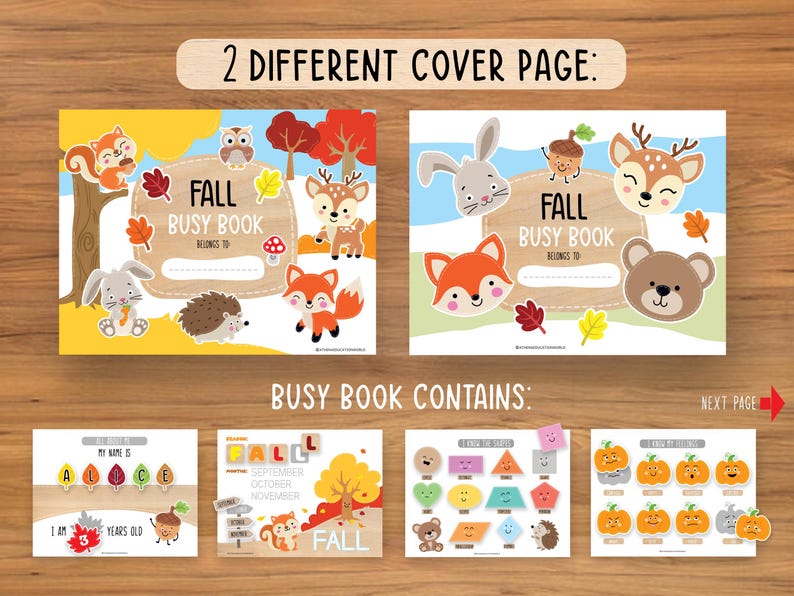 Fall Busy Book Printable, Autumn Learning Binder for Toddlers ...