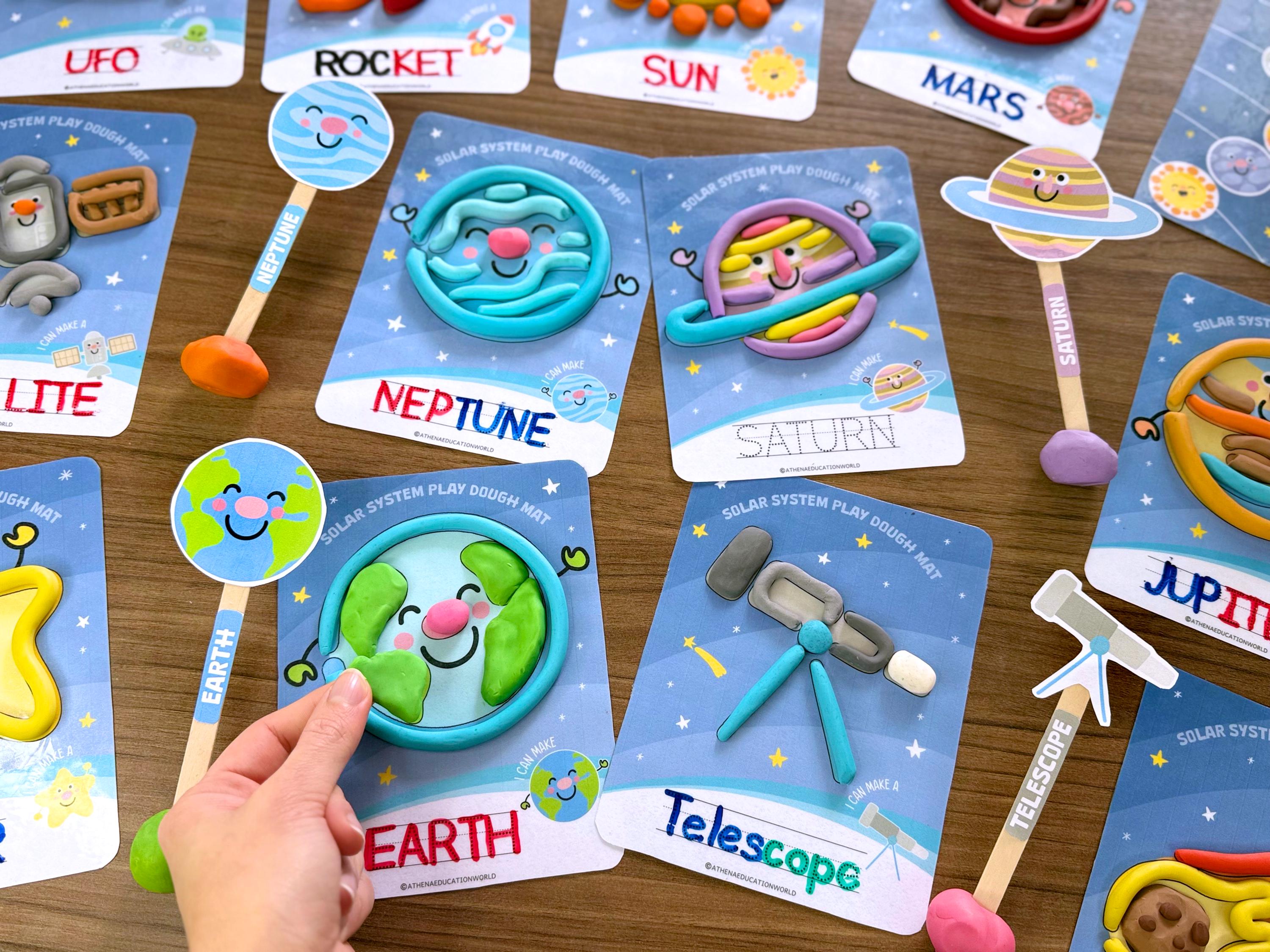 Solar System Play Dough Mats, Space Education Preschool Curriculum ...