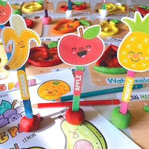 Playdough Mats Fruits Printable, Fun Activity for Kids, Learn Fruits ...