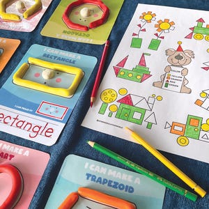 Shapes Playdough Mats, Toddler Preschool Kindergarten Play Dough Mat ...